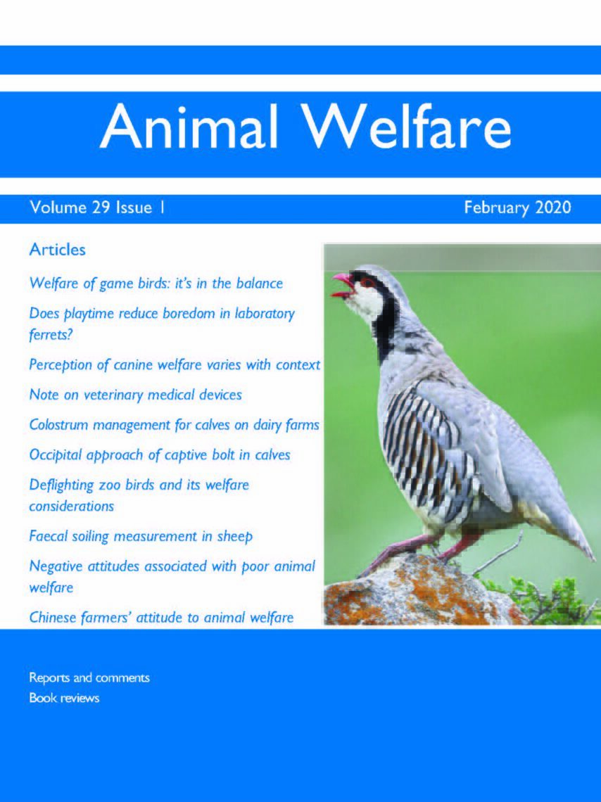 Animal Welfare (vol. 29, Issue1) – KIC3Rs